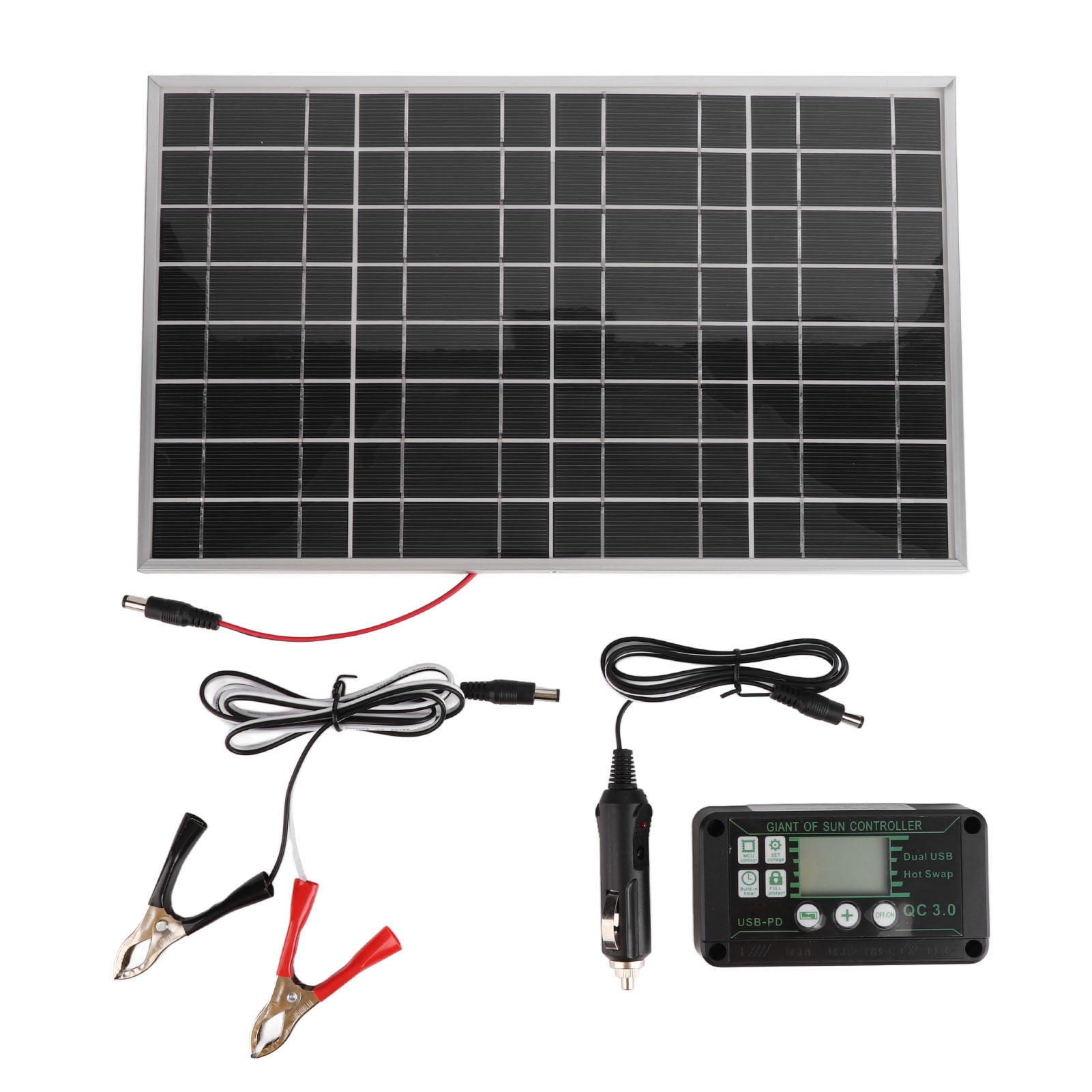 Cargador de panel solar, kit de panel solar de 30 W Panel de carga ...