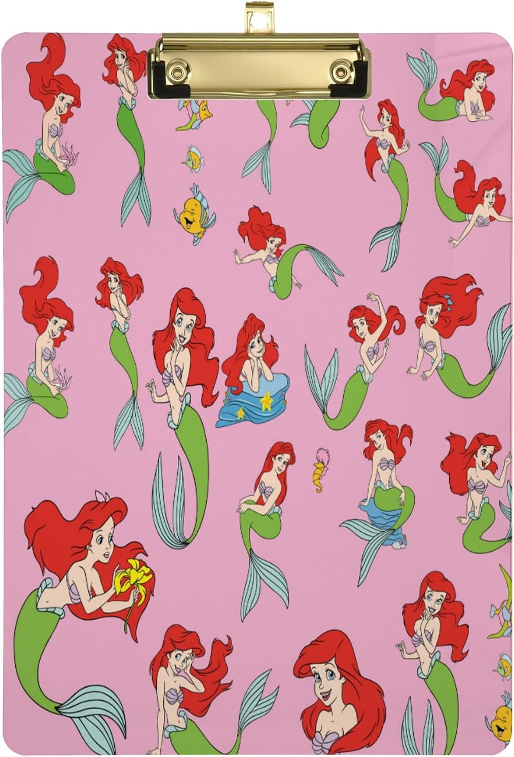 KXMDXA Pink Cartoon Mermaid Clipboard Hardboard Wood Nursing Clip Board ...