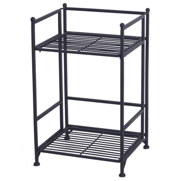 Fithood 2-Tier Folding Metal Shelf - Walmart.com
