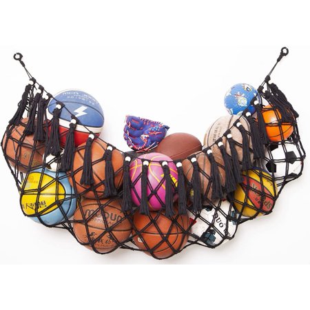 Sports Ball Storage Net Hammock for Garage Hanging Basket Organizer Net ...