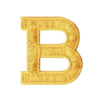Alphabet Letter - B - Color Gold - 2" Block Style - Iron On Embroidered ...