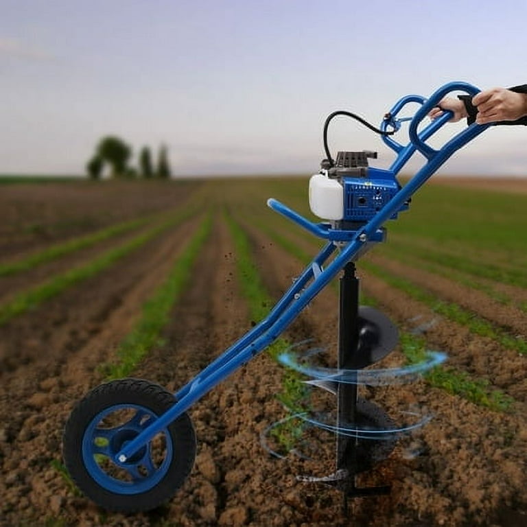2 Handle Gas Earth Auger 52cc 2-Stroke Gas - Earth Auger With 3 Drill ...