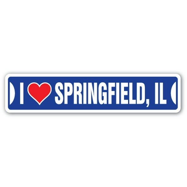 I LOVE SPRINGFIELD, ILLINOIS Street Sign il city state us wall road ...