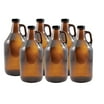 1 Gallon Clear Glass Growler Jars with Black Plastic Lids [case of 4 ...