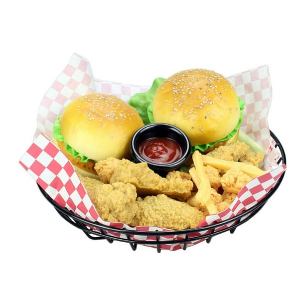 Fast Food Baskets French Fries Organizer Metal Frying Net Storage Box ...