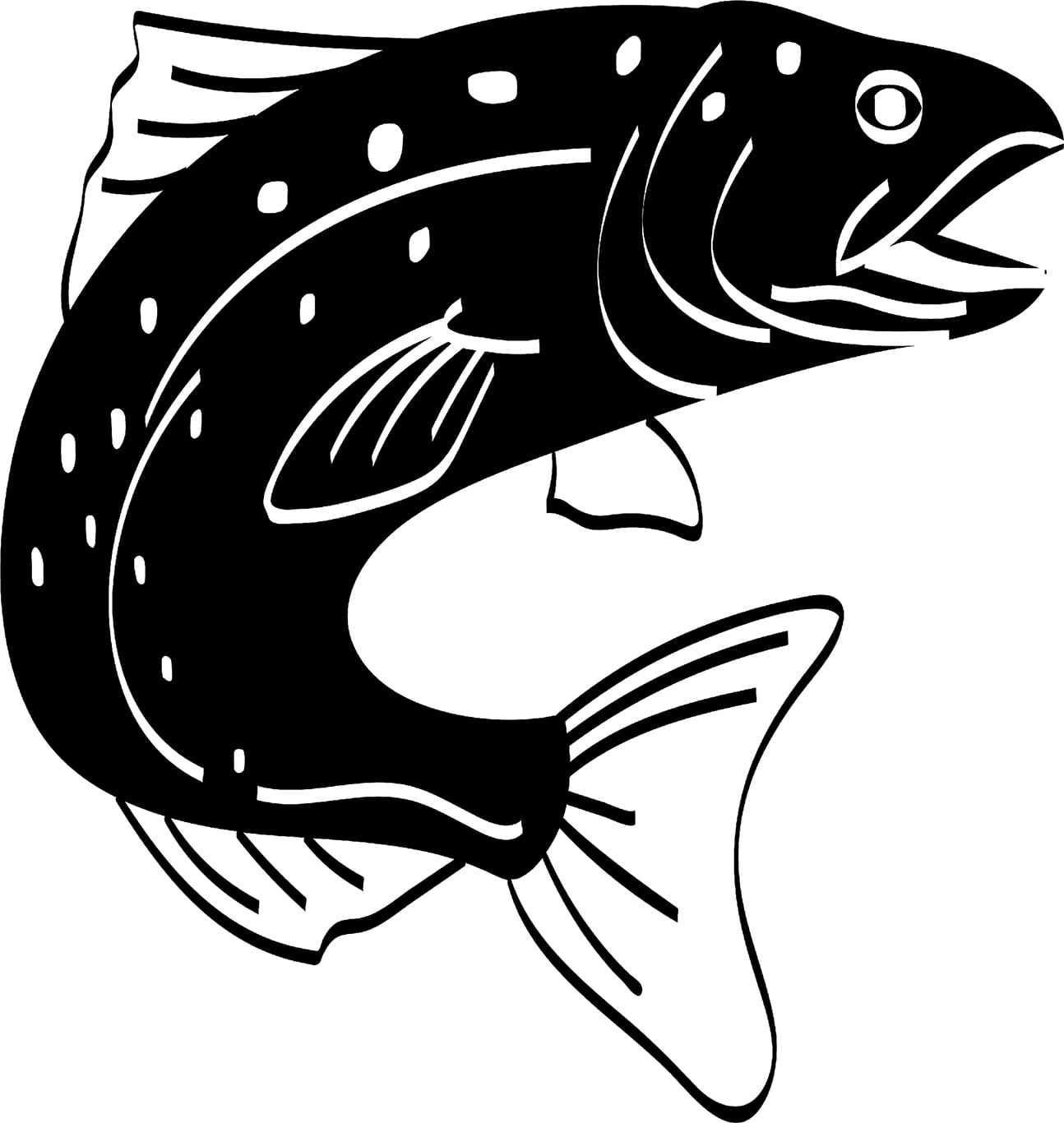 Bass Fish Outline Fishing Outdoors Activates Hobbies Wall Decals for ...