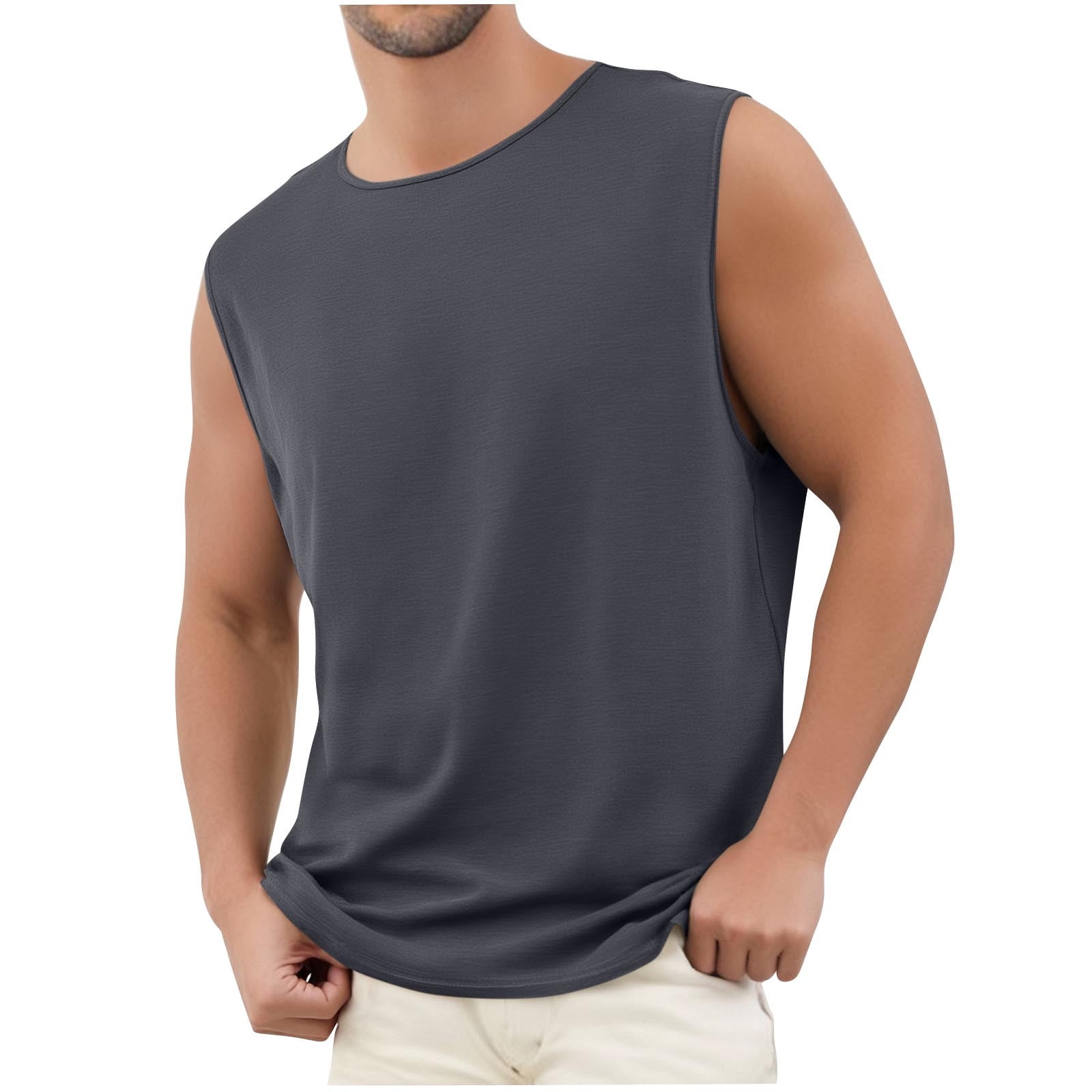Click here for Zfhfof Mens Sleeveless Tank Tops Cotton Crewneck C... prices
