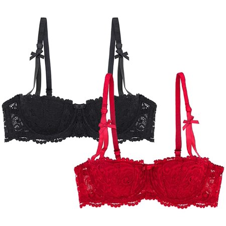 veeki Sexy lace Bra Half Cup Push Up UnderwearThin Cotton Women Bras ...