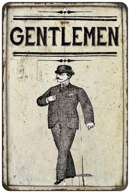 Gentlemen Restroom Sign Vintage Look Chic Distressed 8x12208120020244 ...