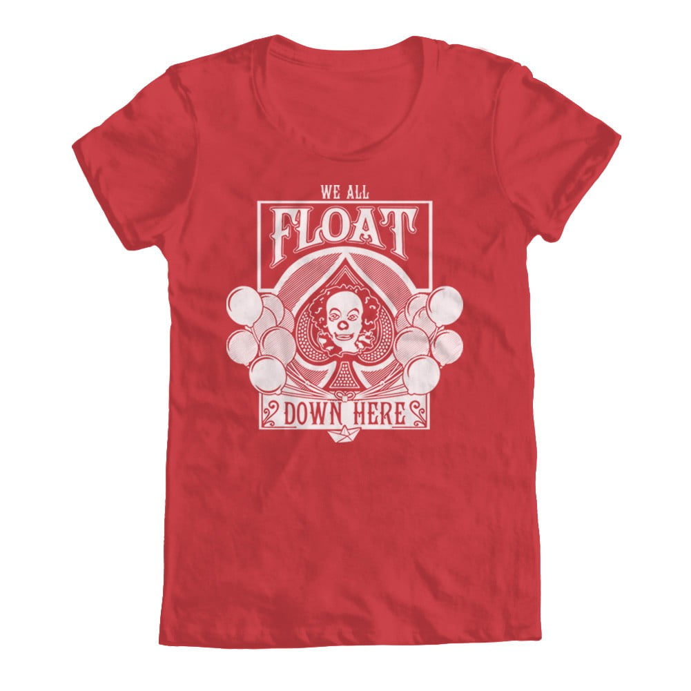GEEK TEEZ We All Float Down Here Original Artwork Inspired by IT Women's T-shirt Red Small ...