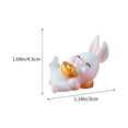 Xecvkr Easter Bunny Mini White Resin Figurine Hand Carved Small Desktop ...