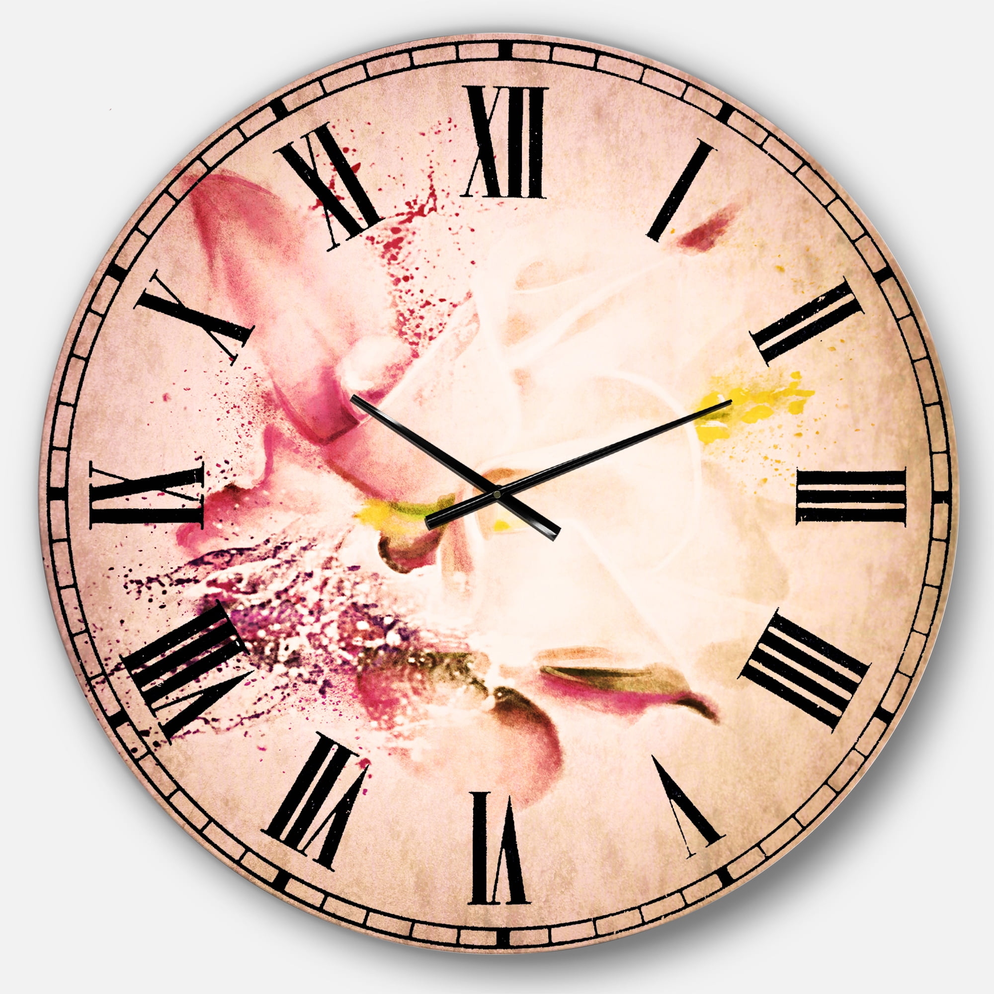 Home & Living Home Décor Clocks Abstract watercolor colorful designer ...