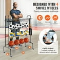 Free Shipping! SKYSHALO 4-Tier Basketball Rack with Wheels Organizer ...