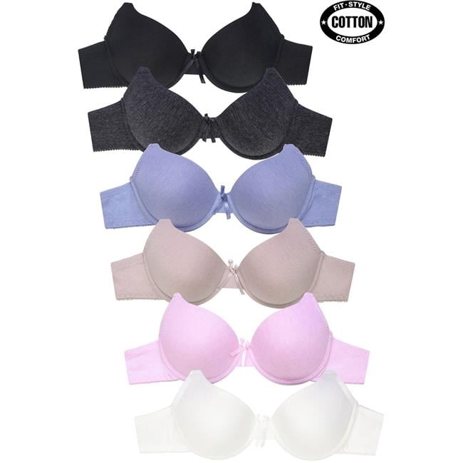 Sofra BR4353P - 36B Intimate Solid Full Coverage Cotton Blend Bra Sets ...