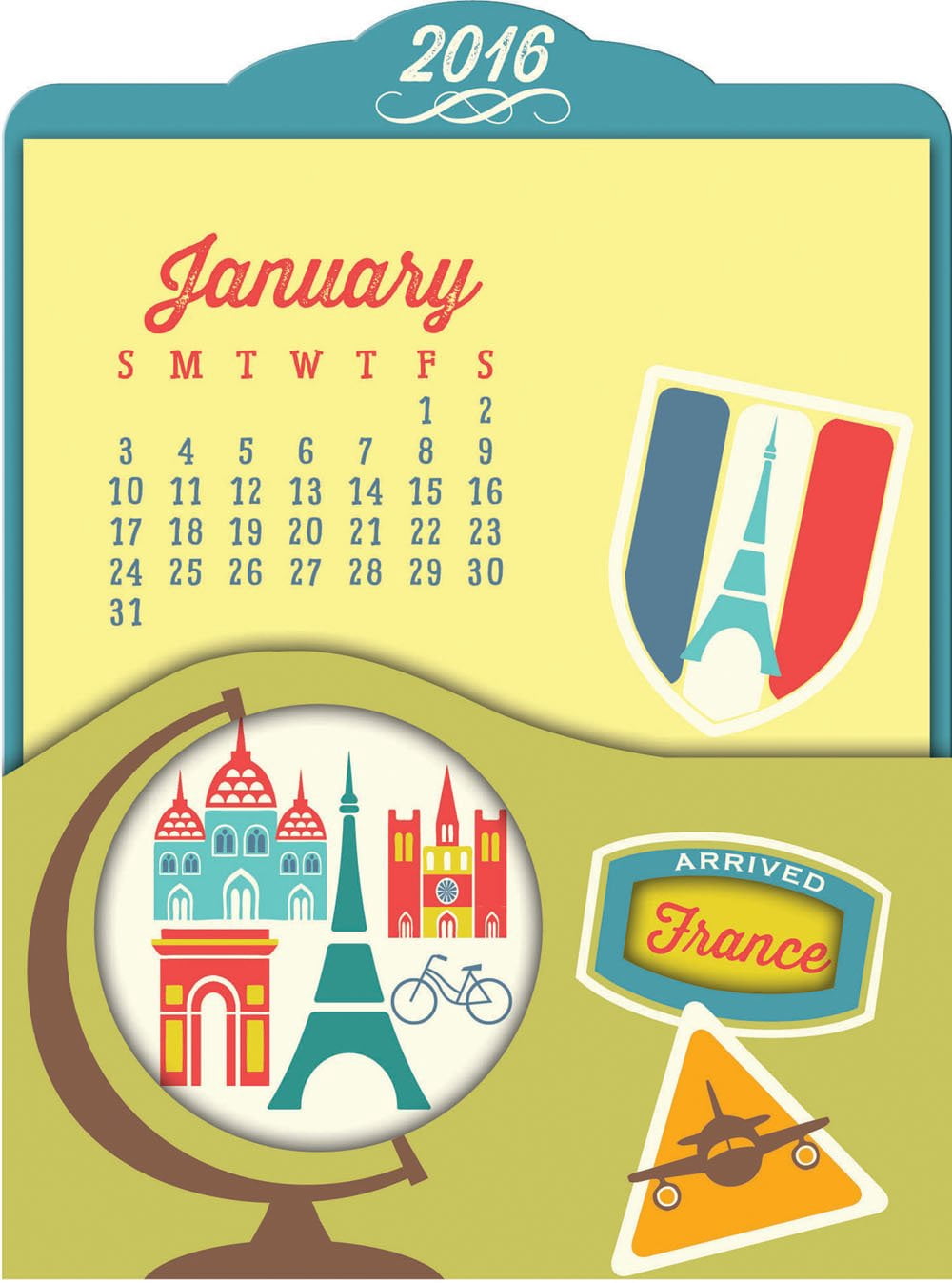Orange Circle Studio 2016 Easel Desk Calendar, Around the World ...