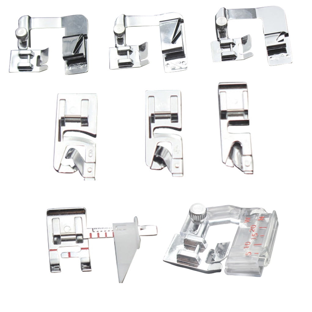 8pcs Presser Feet Set Sewing Machine Foot Kit Adjustable Guide Bias ...