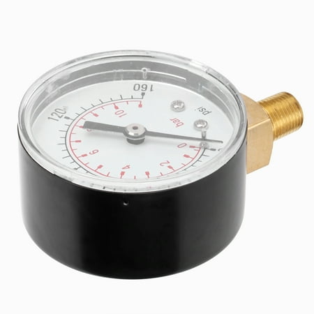 Loewten Oil Pressure Gauge,Pressure Meter,0-160psi 0-11bar Vacuum ...