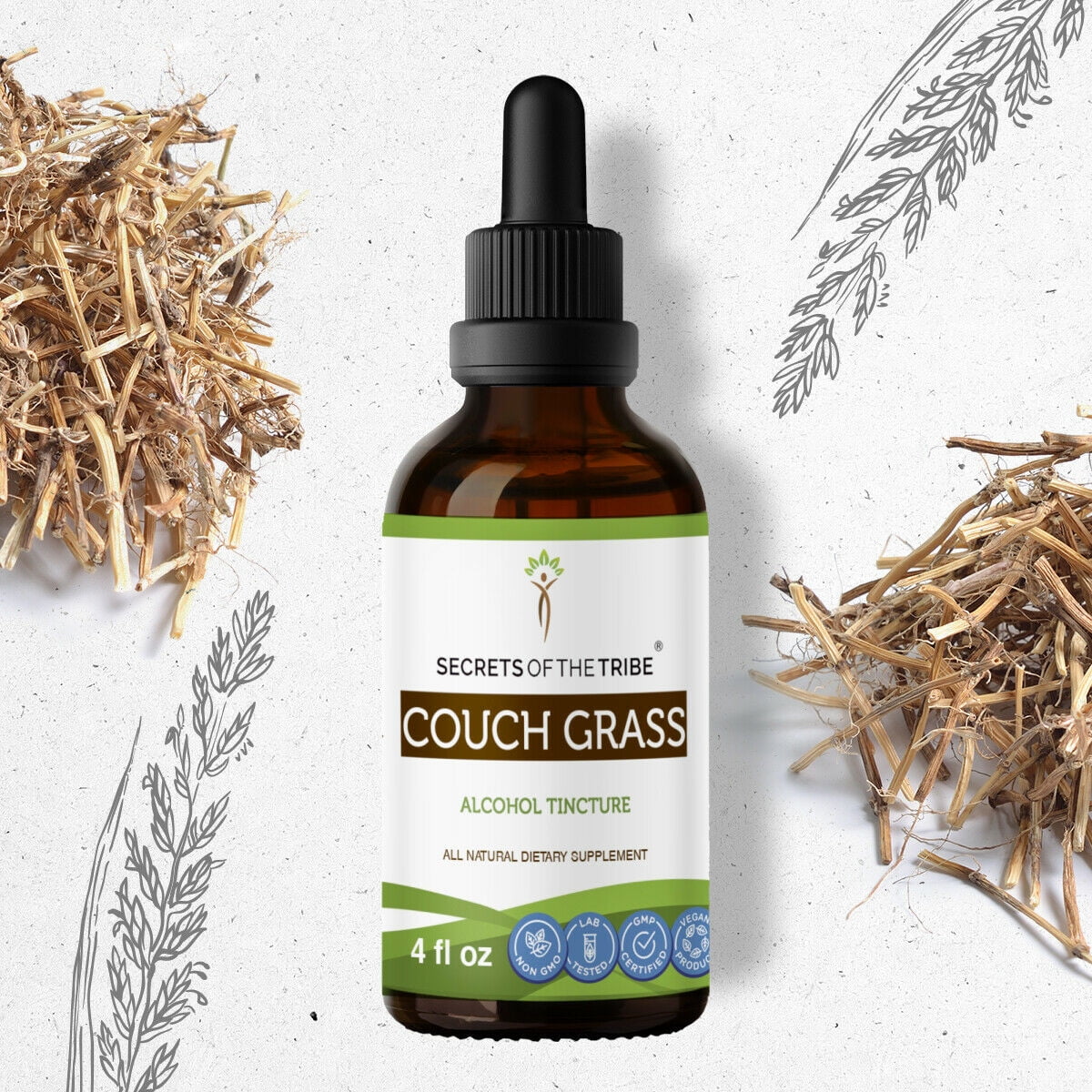 Couch Grass Tincture Alcohol Extract, Organic Couch Grass (Elymus ...