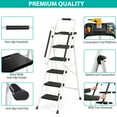 ZENY 5 Step Ladder Folding Step Stool with Tool Tray Wide Non-Slip ...