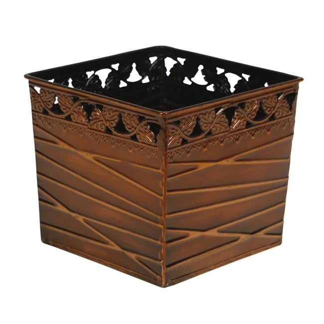 Cheungs 5068B Square Metal Bronze Planter - Walmart.com