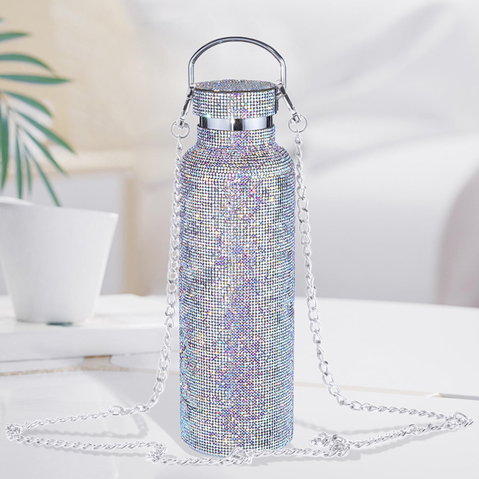 Vacuum 500ml Glitter with Chain Portable Water Bottle AB - Walmart.com