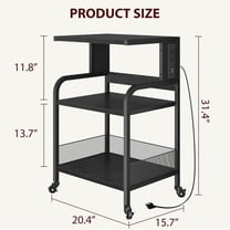 Printer Stand with Charging Station, Large Printer Table with ...