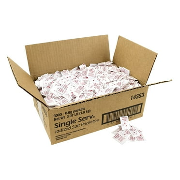 Individual Salt Packets by Salty Ernie, Iodized Table Salt, 0.6 grams ...