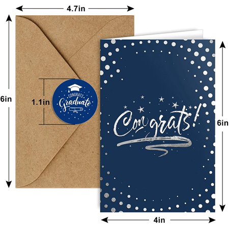 Graduation Cards with Message Inside Assortment 21 Pack Foil Silver ...