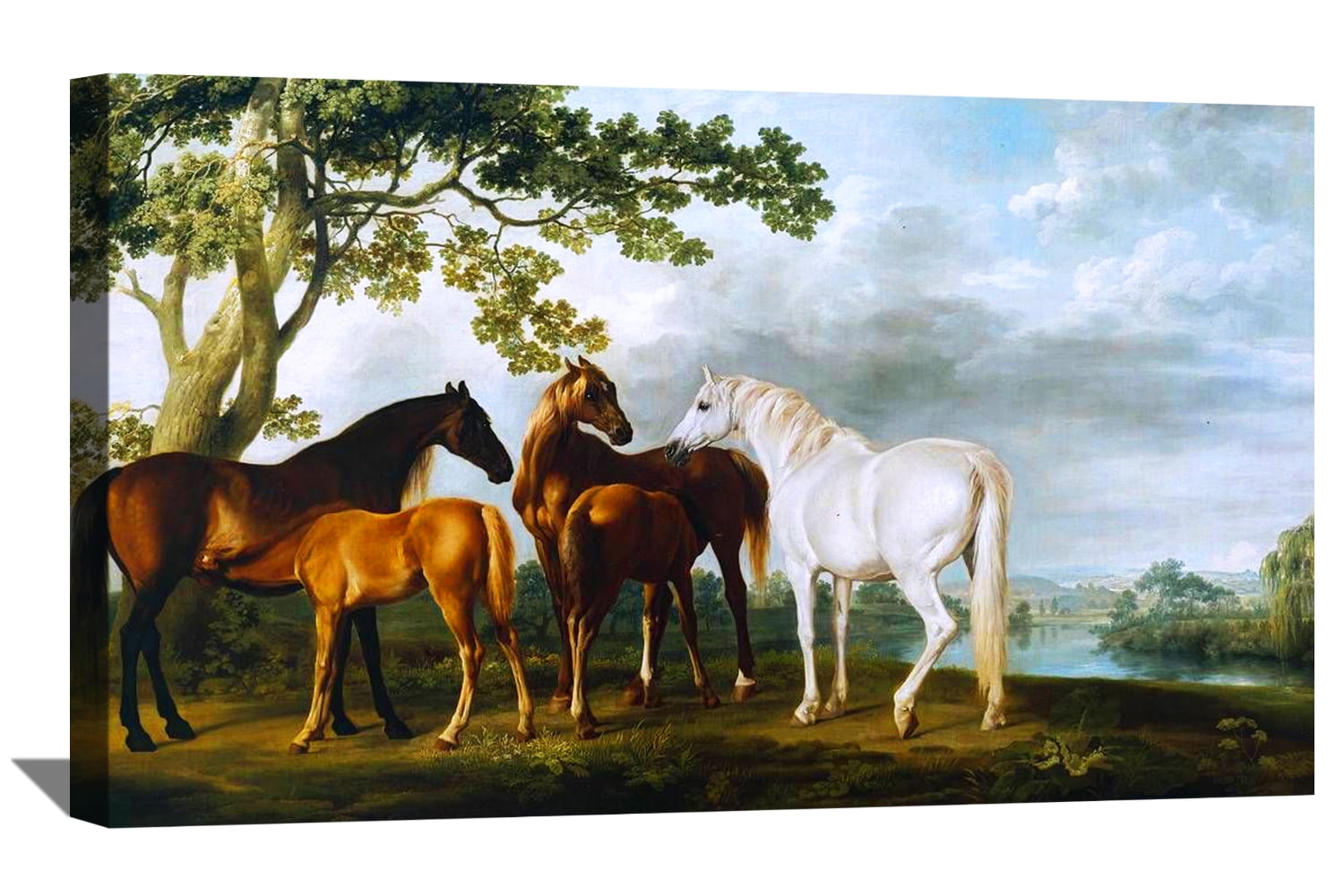 George Stubbs Paintings Sporting Art Print Mares And Foals In A River ...