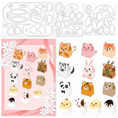 INFUNLY 3D Deer Cutting Dies Animal Candy Box Dies for DIY Craft Paper ...