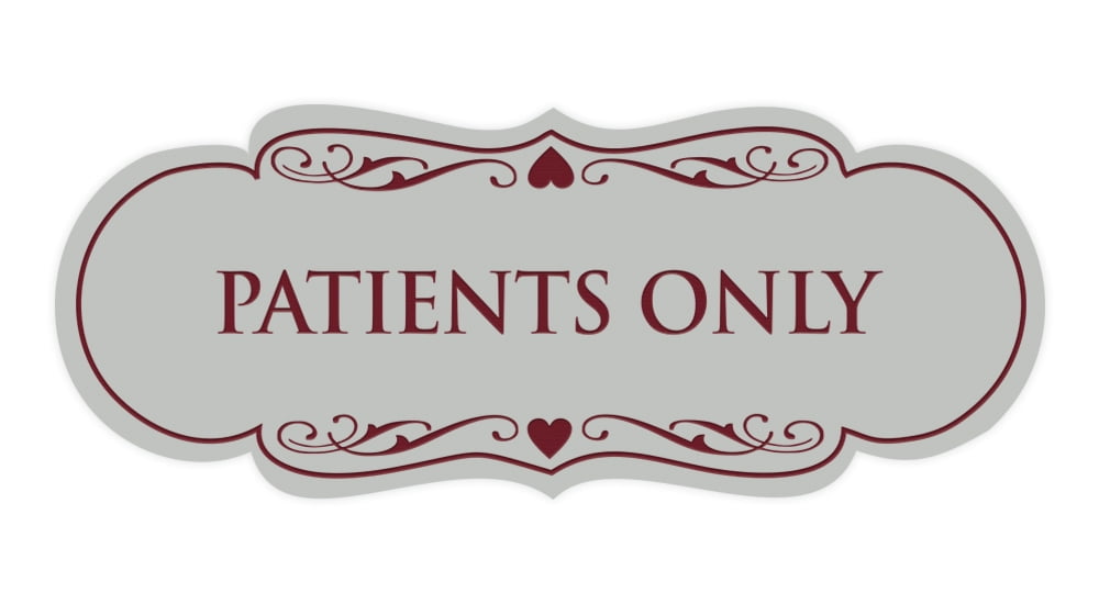 Designer Patients Only Sign(Light Grey / Burgundy) - Medium - Walmart.com