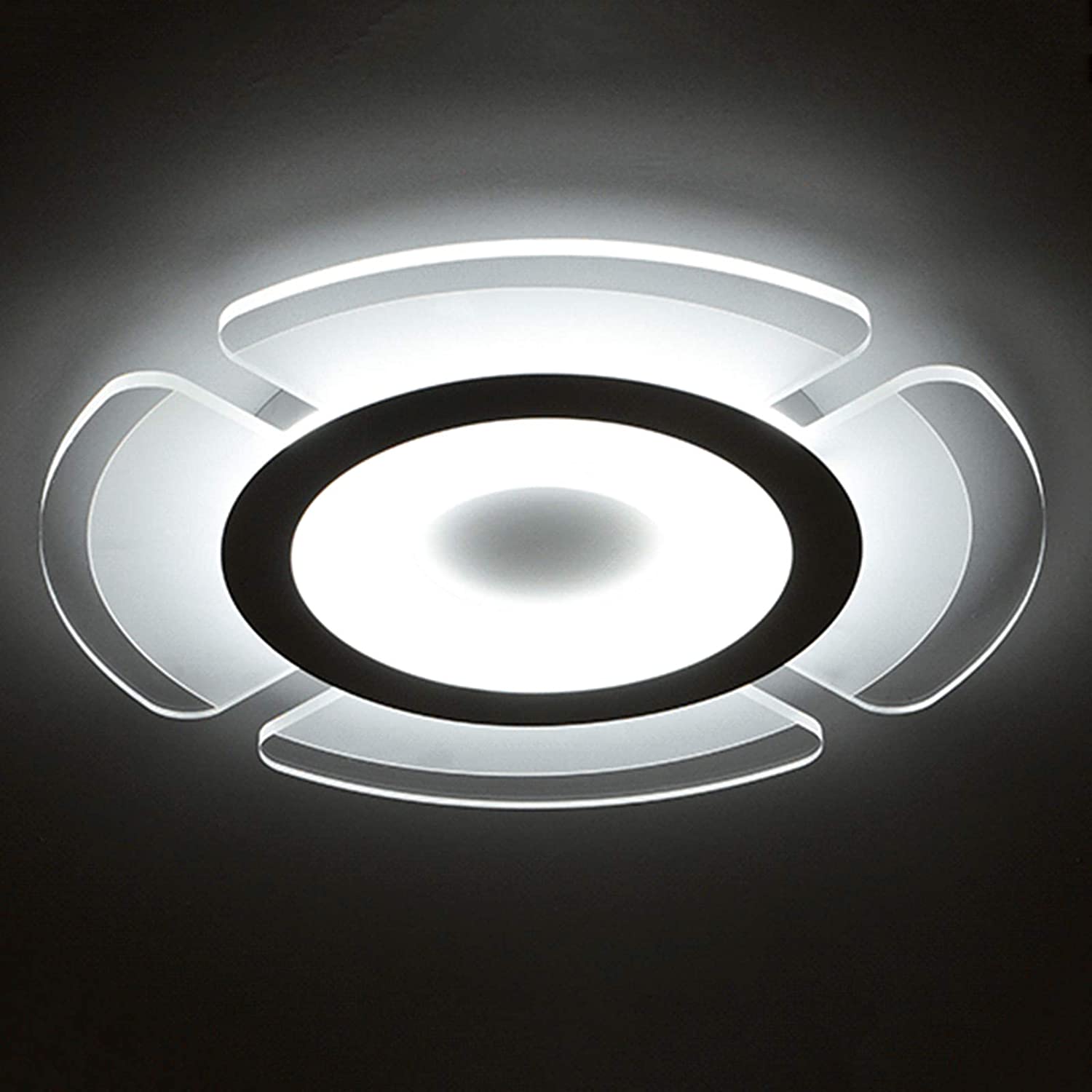 Fichiouy Modern Acrylic LED Ceiling Lamp 3 Color Dimmable Round ...