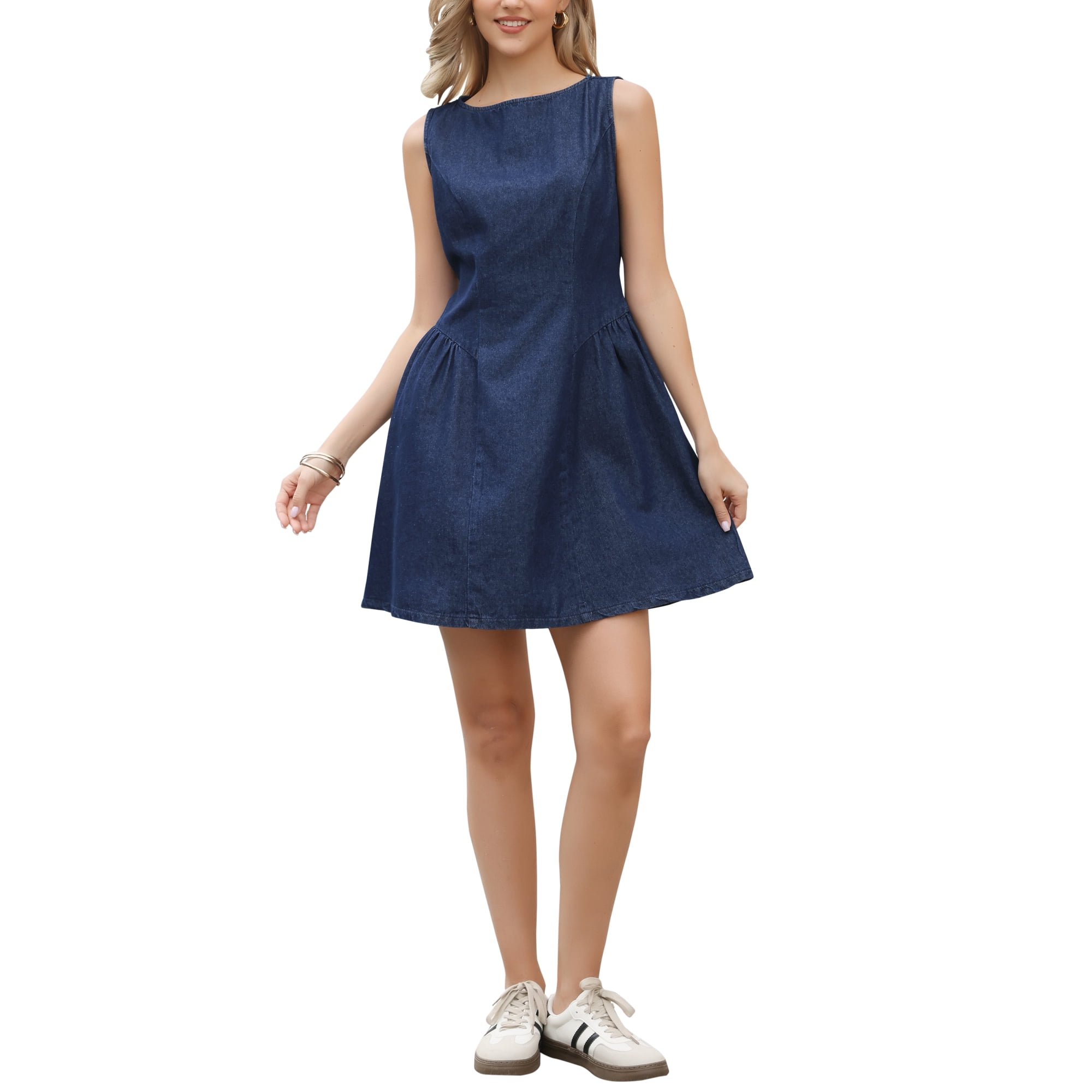 Click here for Inspire Chic Sleeveless Denim Dress For Womens Cas... prices