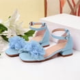 HXWCHs Girls Open Toe Princess Low Heels Sandals with Comfort Sole ...