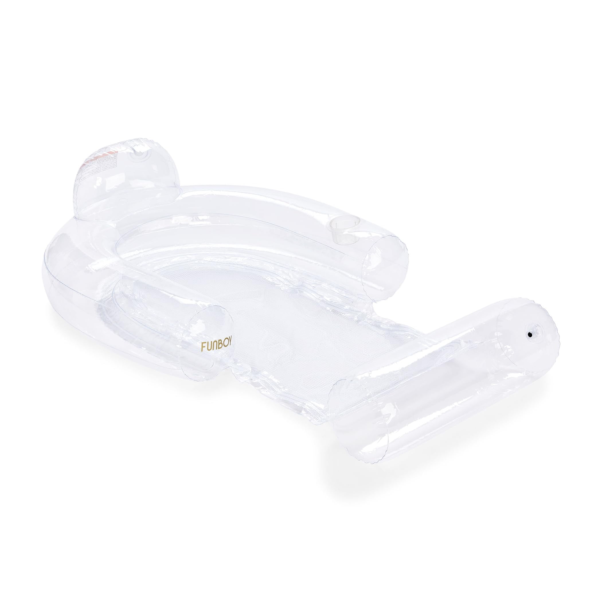 FUNBOY Clear Inflatable Mesh Pool Float 2-in-1 Pool Chair Float & Mesh ...