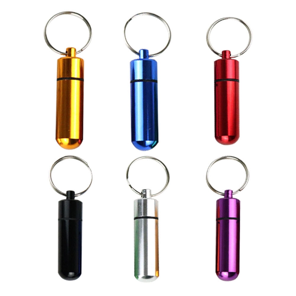 US 6-12 Aluminum Metal Pill Box Case Organizer Keychain Outdoor ...