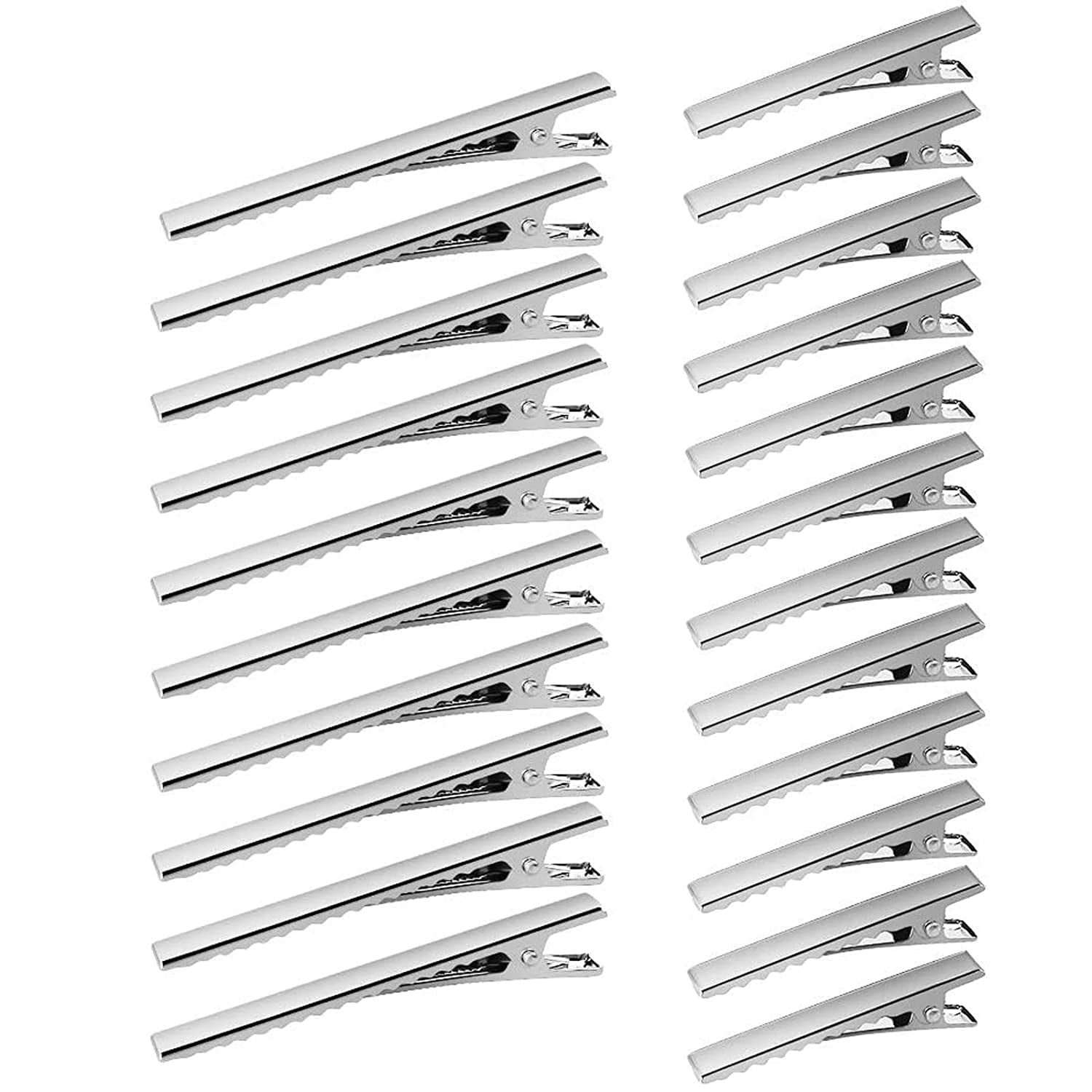 100 Pcs Silver Alligator Hair Clips, 3 Inch and 1.6 Inch Metal ...