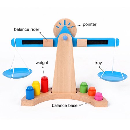 AIHOME Children Wooden Weight Scale Toy Teaching Aid Early Education ...