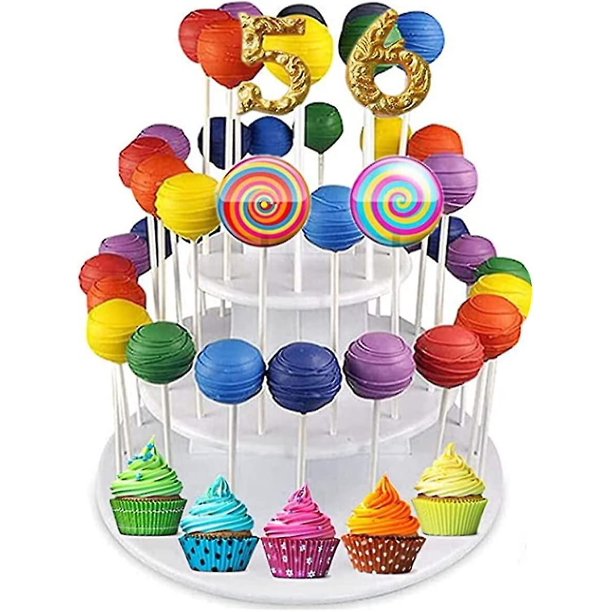 Lollipop Holder 3 Layers 42 Holes Display Rack Dessert White Plastic ...