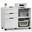Simply Tidy's White Modular Mobile Chest- Rolling Cabinet with Drawers ...