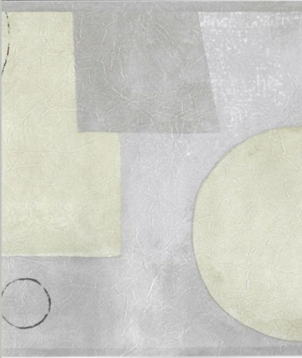 Prepasted Wallpaper Border - Abstract Gray, Beige Shapes, Circles ...