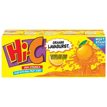 Hi-C Juice Orange Lavaburst, 6 Fl. Oz., 10 Count - Walmart.com