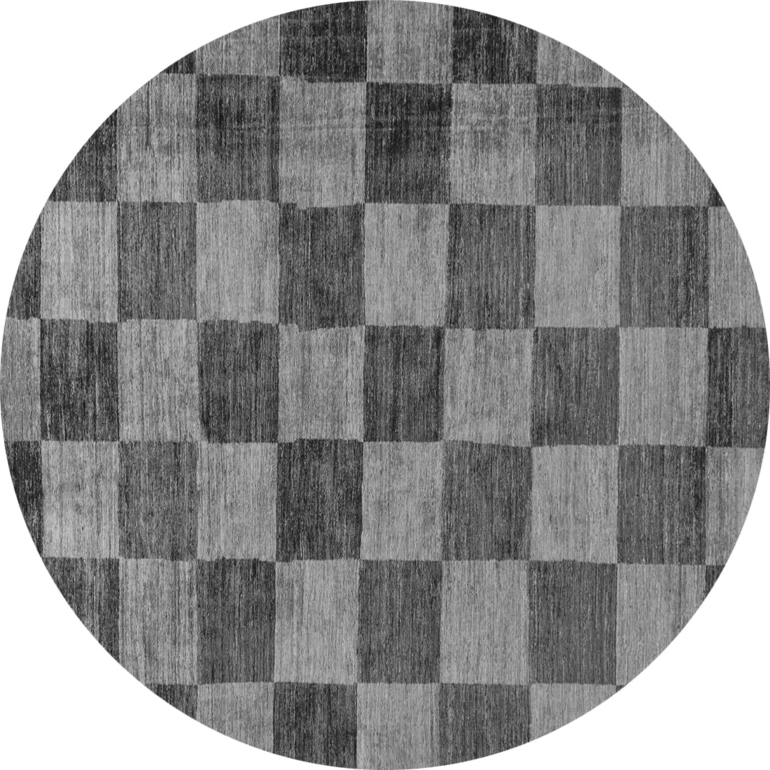 Ahgly Company Indoor Round Checkered Gray Modern Area Rugs, 6' Round ...