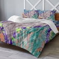 4 Piece Duvet Cover Set Queen, Marble Texture Blue Turquoise Soft ...