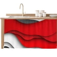 Red Grey Ombre Pantry Cabinet Curtains 28''x51'', Modern Abstract Art ...