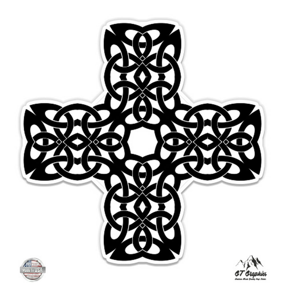 Celtic Cross - 3" Vinyl Sticker - For Car Laptop I-Pad Phone Helmet ...