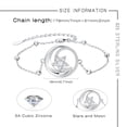 925 Sterling Silver Moon and Star Bracelet Opal Bracelet Cubic Zirconia ...