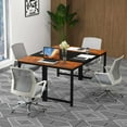Costway 6-Piece Office Top Conference Table Set, 63'' x 24'' Meeting ...