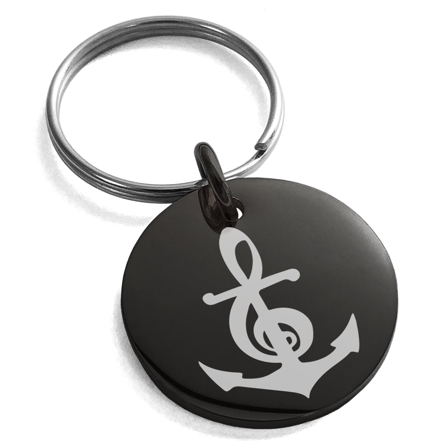 Stainless Steel Nautical Music Is My Anchor Treble Clef Engraved Small ...