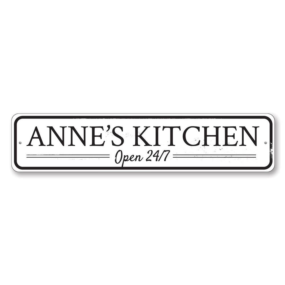 Kitchen Open Novelty Decor, Metal Wall Sign - 4x18 Inches - Walmart.com